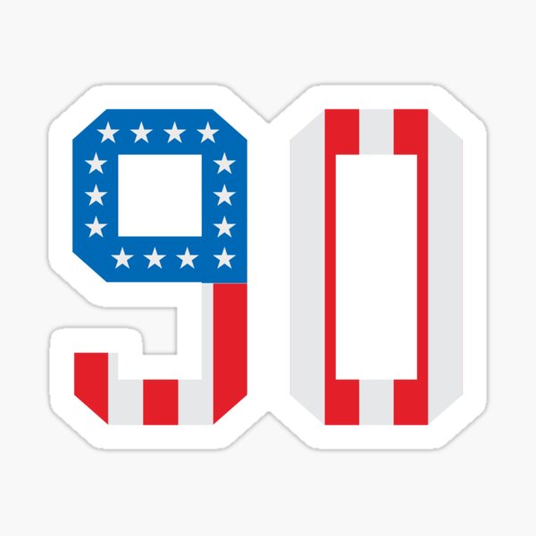 "90 American Lucky Number Ninety United States Flag" Sticker for Sale ...
