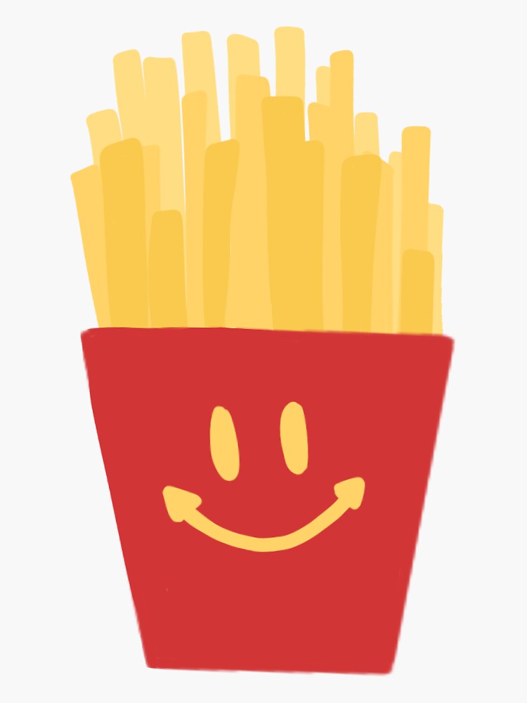 "Smiley Face French Fries" Sticker for Sale by eBeth-Art | Redbubble