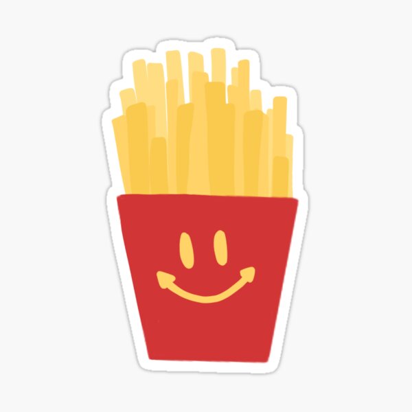 "Smiley Face French Fries" Sticker for Sale by eBeth-Art | Redbubble