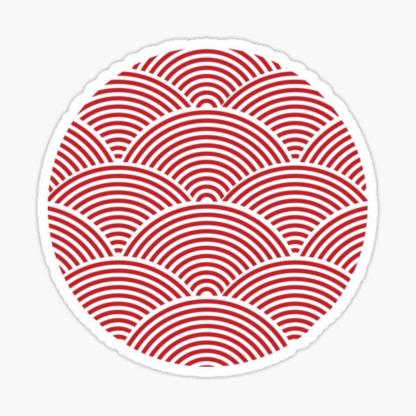 "Wave pattern - Circle red" Sticker for Sale by DjinaDesign | Redbubble