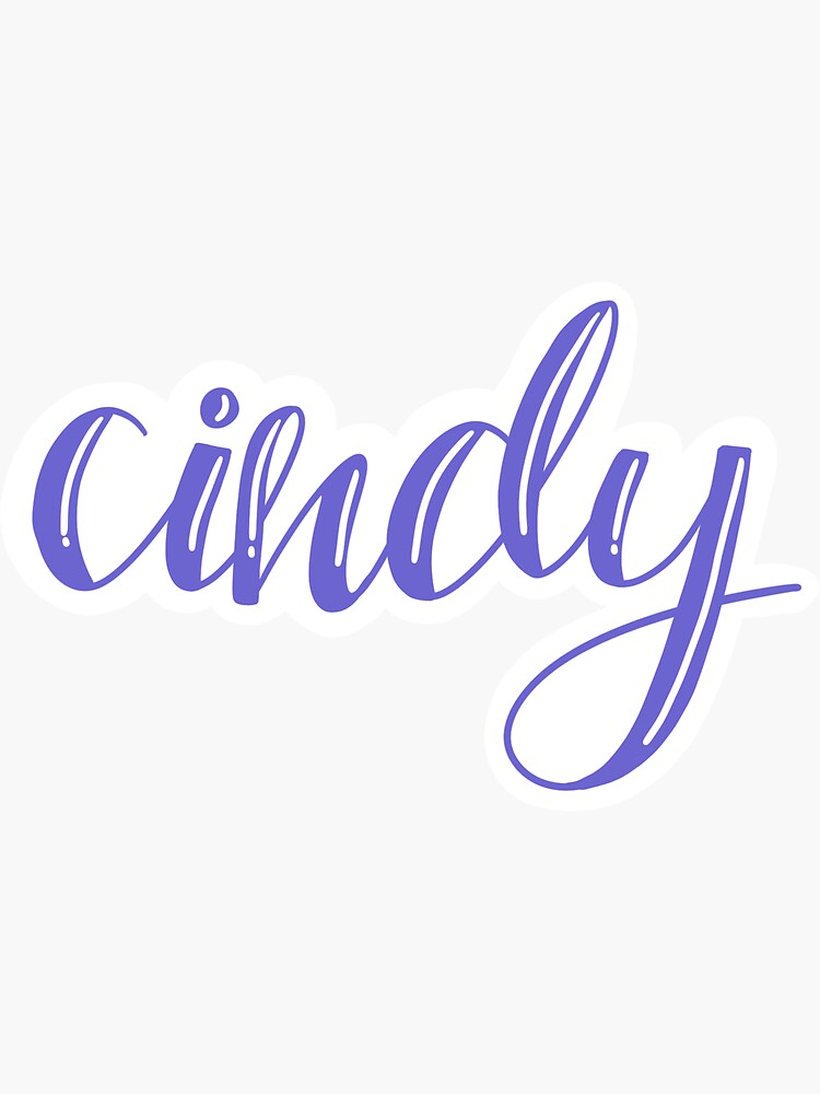 "Name Sticker - Cindy (Purple(" Sticker for Sale by maddiebstickerz ...