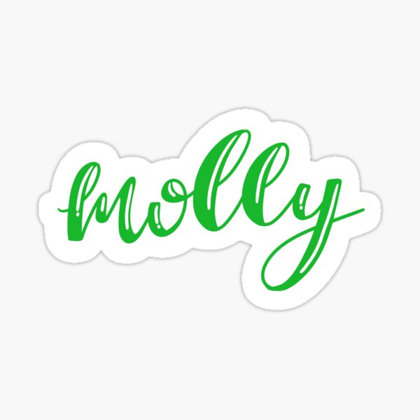 "Name Sticker - Molly (Green)" Sticker for Sale by maddiebstickerz ...