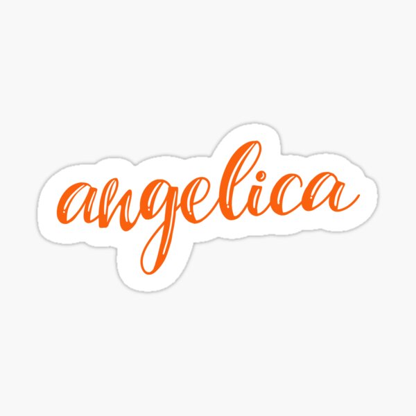 "Name Sticker - Angelica (Orange)" Sticker for Sale by maddiebstickerz ...