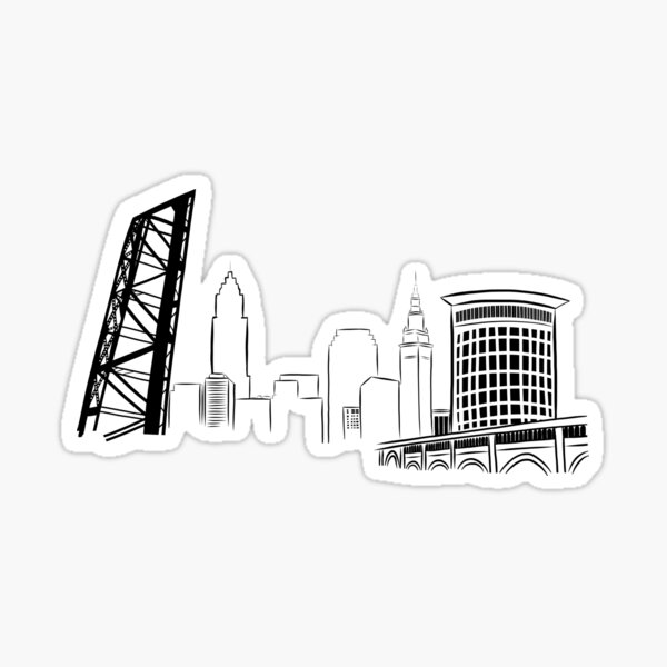 "CLE Skyline" Sticker for Sale by rmcbuckeye | Redbubble
