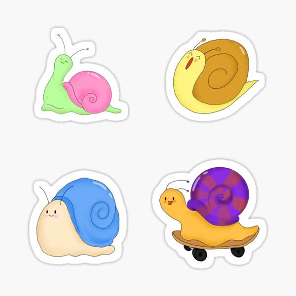 "Cute Snails" Sticker for Sale by ShyPeony | Redbubble