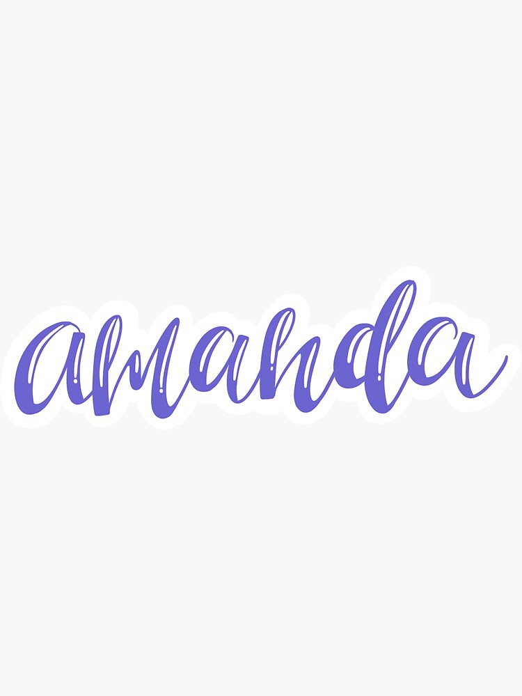 "Name Sticker - Amanda (Purple)" Sticker for Sale by maddiebstickerz ...