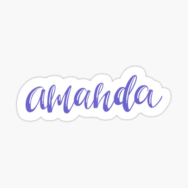 "Name Sticker - Amanda (Purple)" Sticker for Sale by maddiebstickerz ...