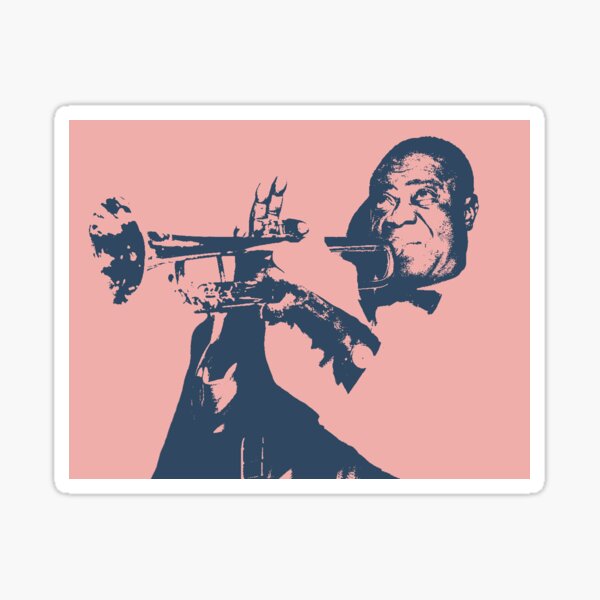 "Louis Armstrong (Pink and Blue)" Sticker by DaltonYates | Redbubble