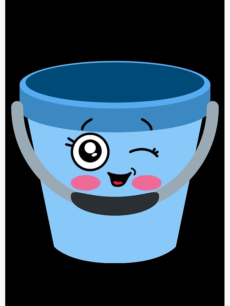 "Cute Kawaii Blue Water Bucket Funny" Art Print by KawaiiHomeFun ...
