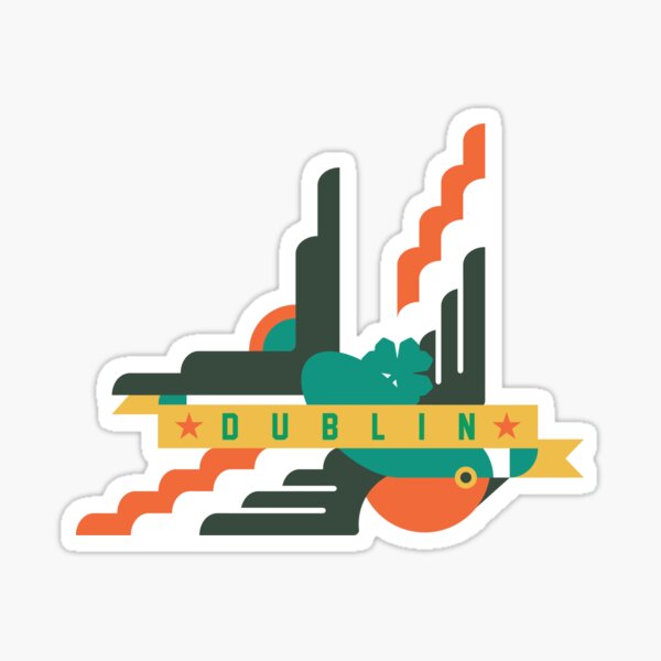 "Flat design swallow - Dublin" Sticker by JamesShannon | Redbubble