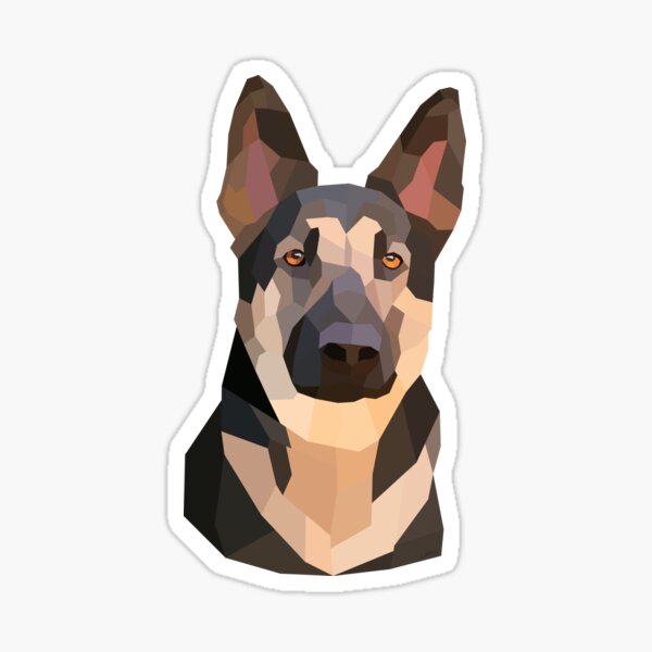 "Geometric German Shepherd Dog" Sticker for Sale by MSwiftDesigns ...