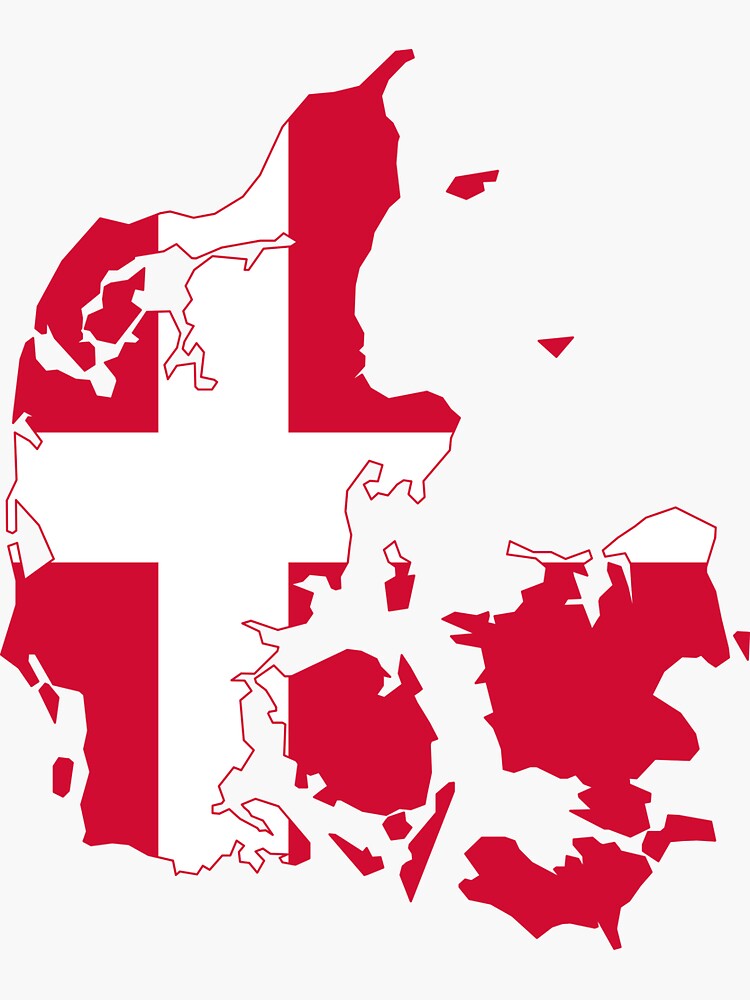 "Flag Map of Denmark " Sticker for Sale by abbeyz71 | Redbubble