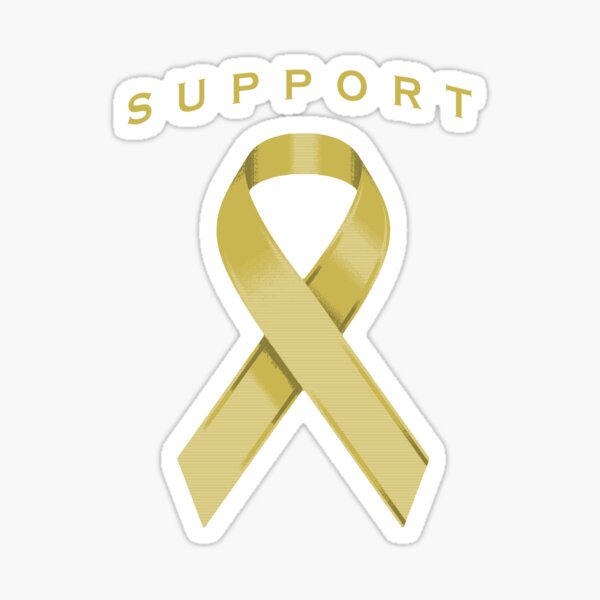 "Gold Awareness Ribbon of Support" Sticker by adamcampen | Redbubble