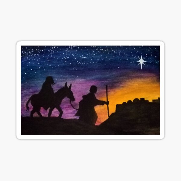 "Journey to Bethlehem" Sticker for Sale by gingerchan | Redbubble