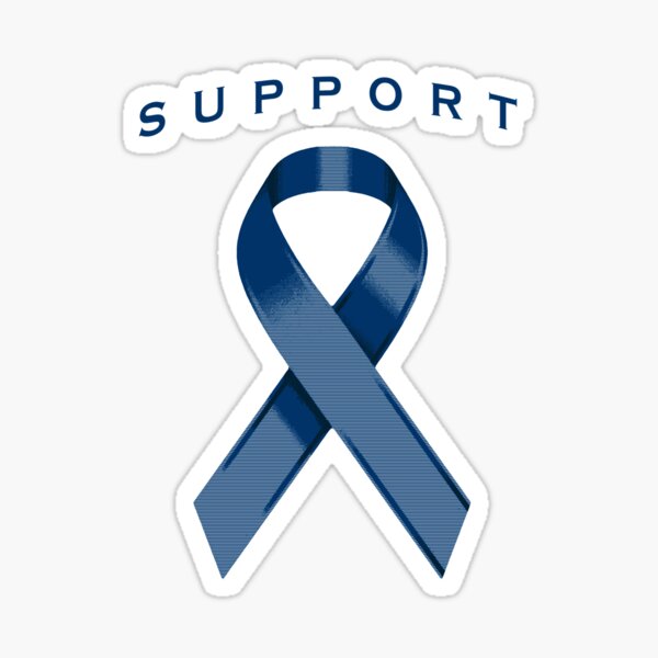 "Navy Blue Awareness Ribbon of Support" Sticker by adamcampen | Redbubble