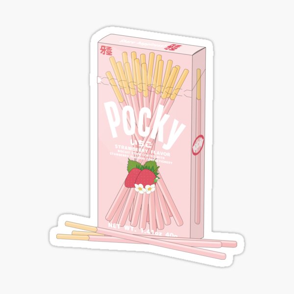 "Strawberry Pocky" Sticker for Sale by KibaKen | Redbubble