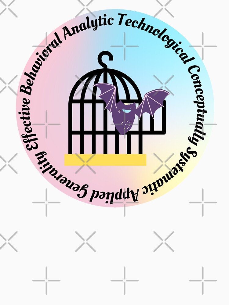 "Seven Dimensions of Applied Behavior Analysis ABA BATCAGE" T-shirt for ...