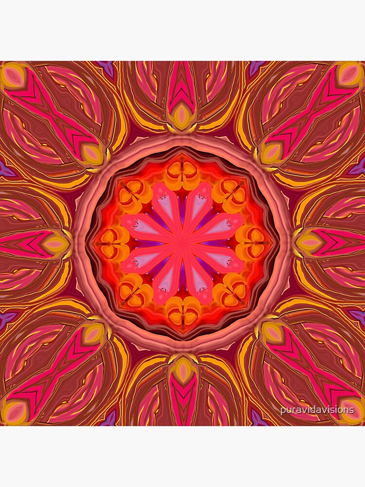 "Organic flower Mandela " Sticker for Sale by puravidavisions | Redbubble