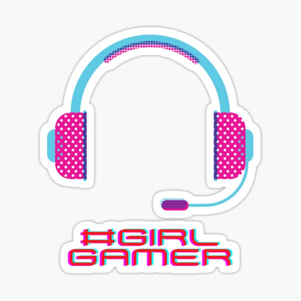 "#Girl Gamer" Sticker for Sale by KayValDesign | Redbubble