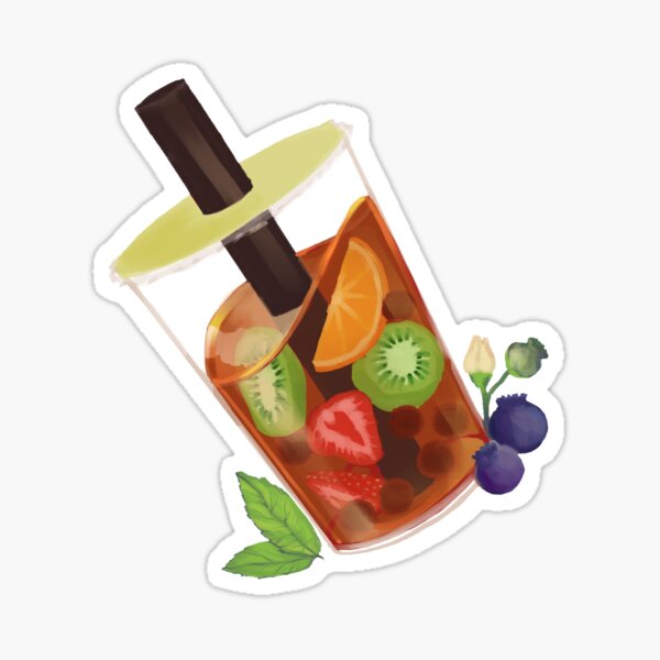 "Boba fruit tea" Sticker by maghaejin | Redbubble