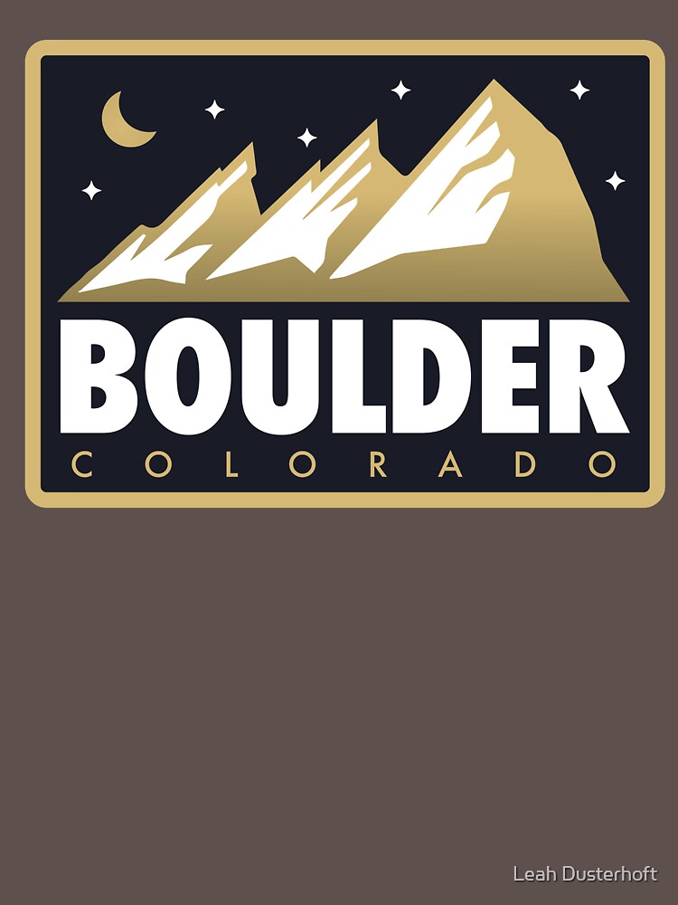 "Boulder Badge" T-shirt for Sale by LDusterhoft | Redbubble | colorado ...