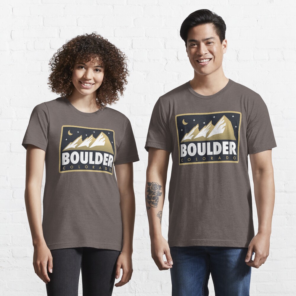 "Boulder Badge" T-shirt for Sale by LDusterhoft | Redbubble | colorado ...