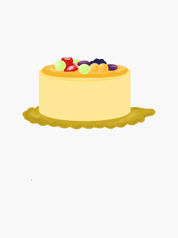 "Mango Mousse Cake Drawing" Sticker by manyeggy | Redbubble