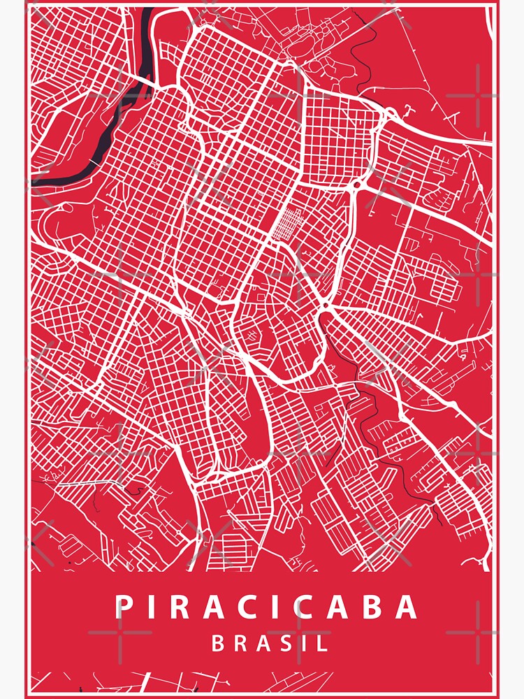 "Piracicaba - Brazil - Street Map" Sticker for Sale by rhserra | Redbubble