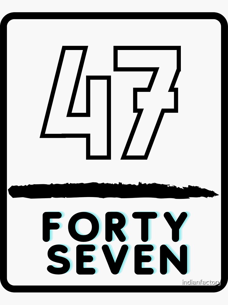 "Number 47 Tag" Sticker by indianfactory | Redbubble