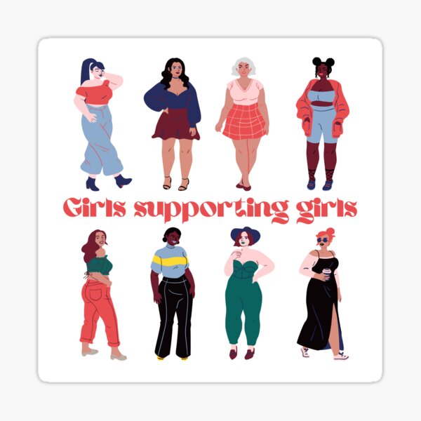 "Girls supporting Girls " Sticker by CartilloFlow | Redbubble