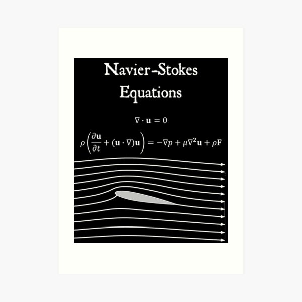 "Navier-Stokes Equations Fluid Dynamics Vintage Math Physics Design ...