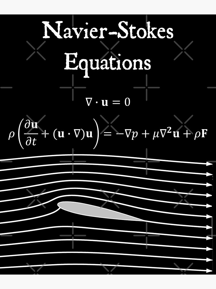 "Navier-Stokes Equations Fluid Dynamics Vintage Math Physics Design ...