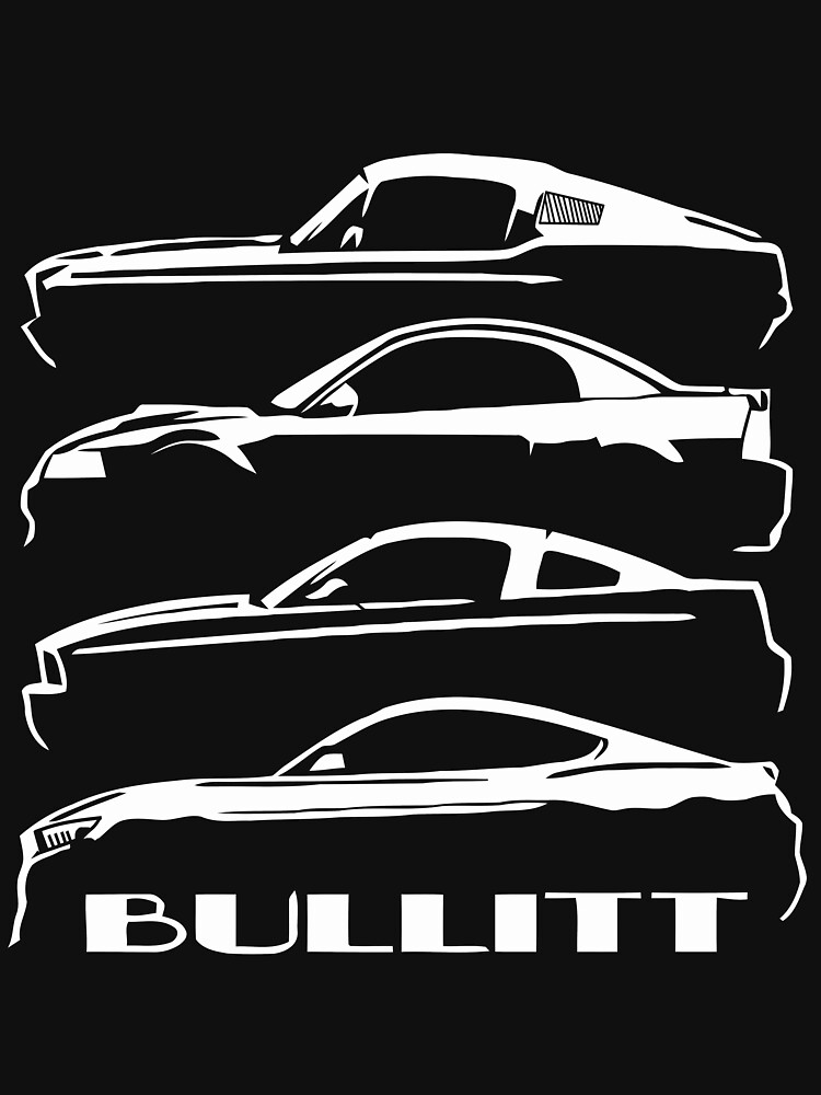 "1968 2001 2008 2019 Ford Mustang BULLITT Evolution" T-shirt for Sale ...