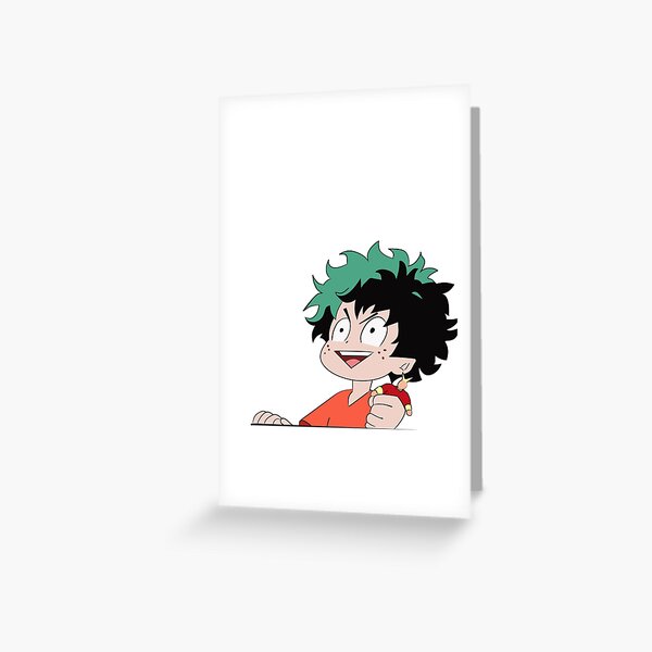 "My Hero Deku Derp Face Parody" Greeting Card by Tan-g-Man | Redbubble