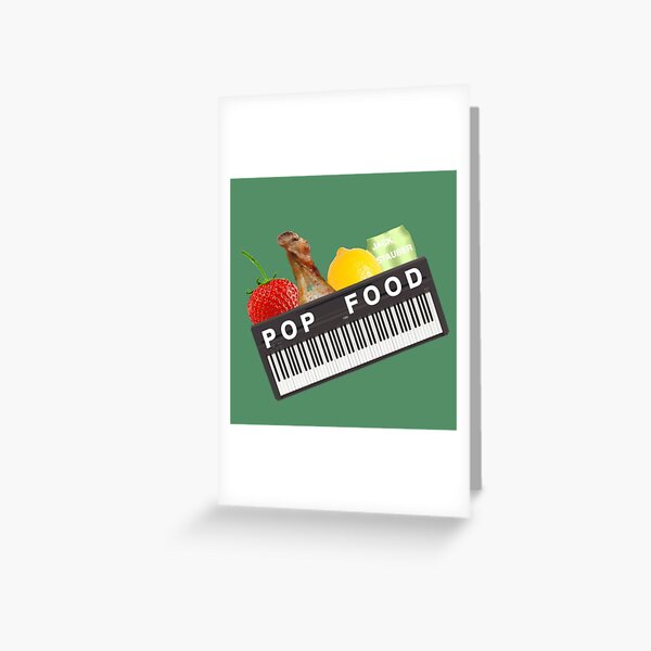 "Jack stauber pop food logo realistic album cover merch" Greeting Card ...