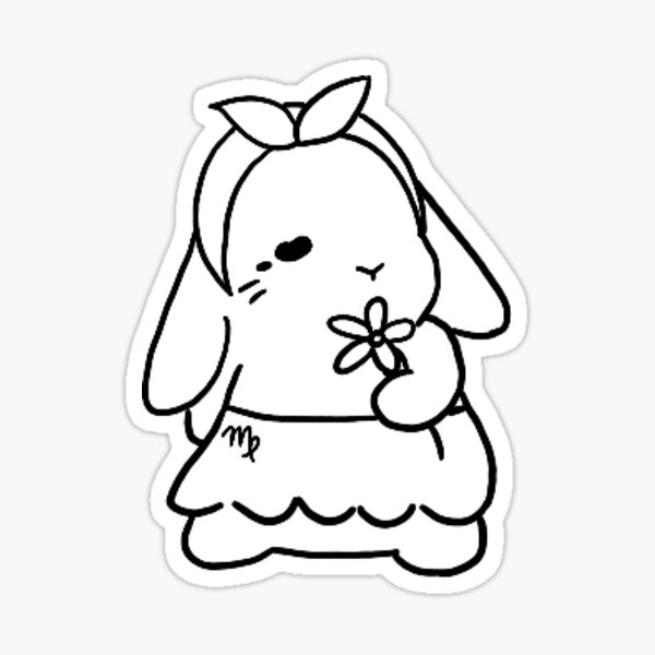"Virgo Bunny Rabbit Zodiac Cartoon" Sticker for Sale by kktown | Redbubble