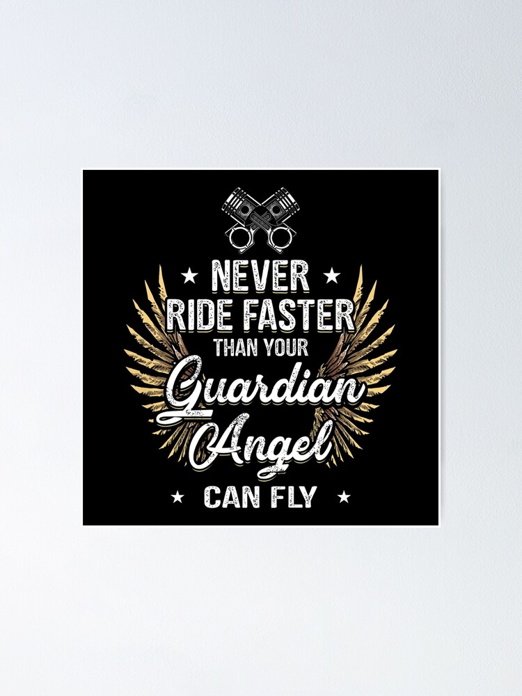 "Motorcycle Biker Bell Guardian Angel Christian" Poster by ...