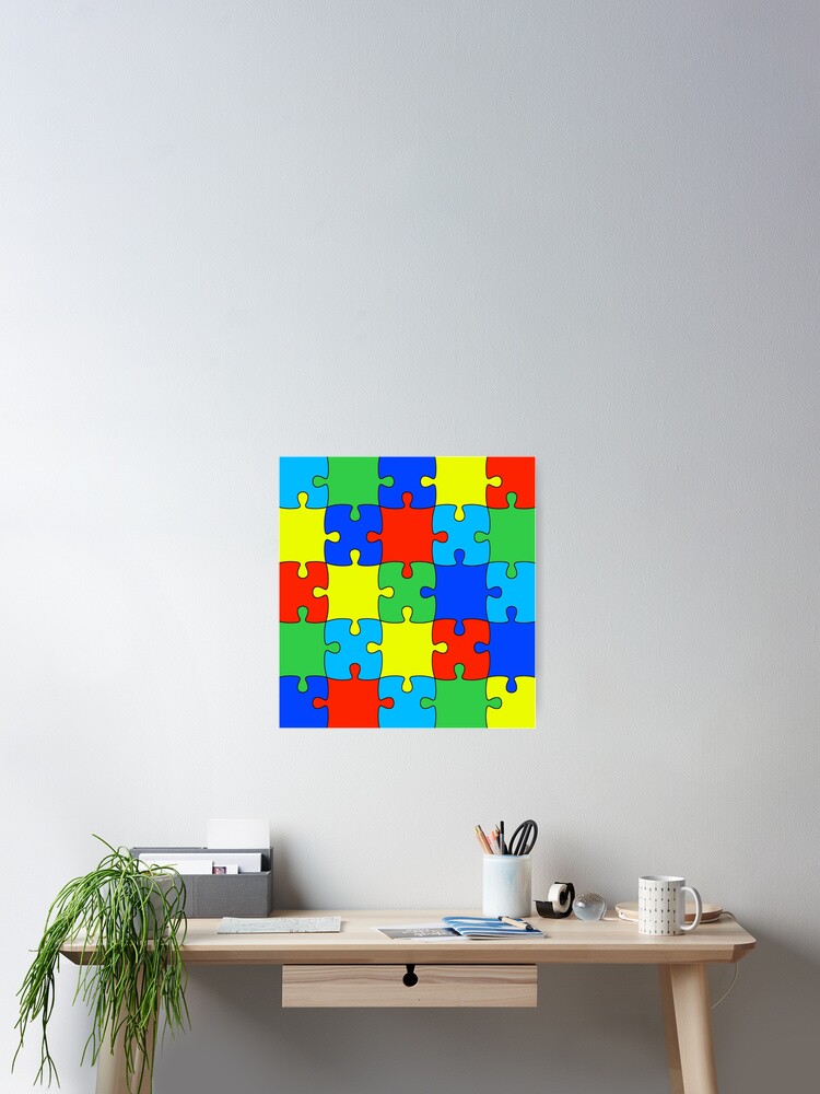 "Jigsaw Puzzle multi-color pattern game puzzles design" Poster for Sale ...