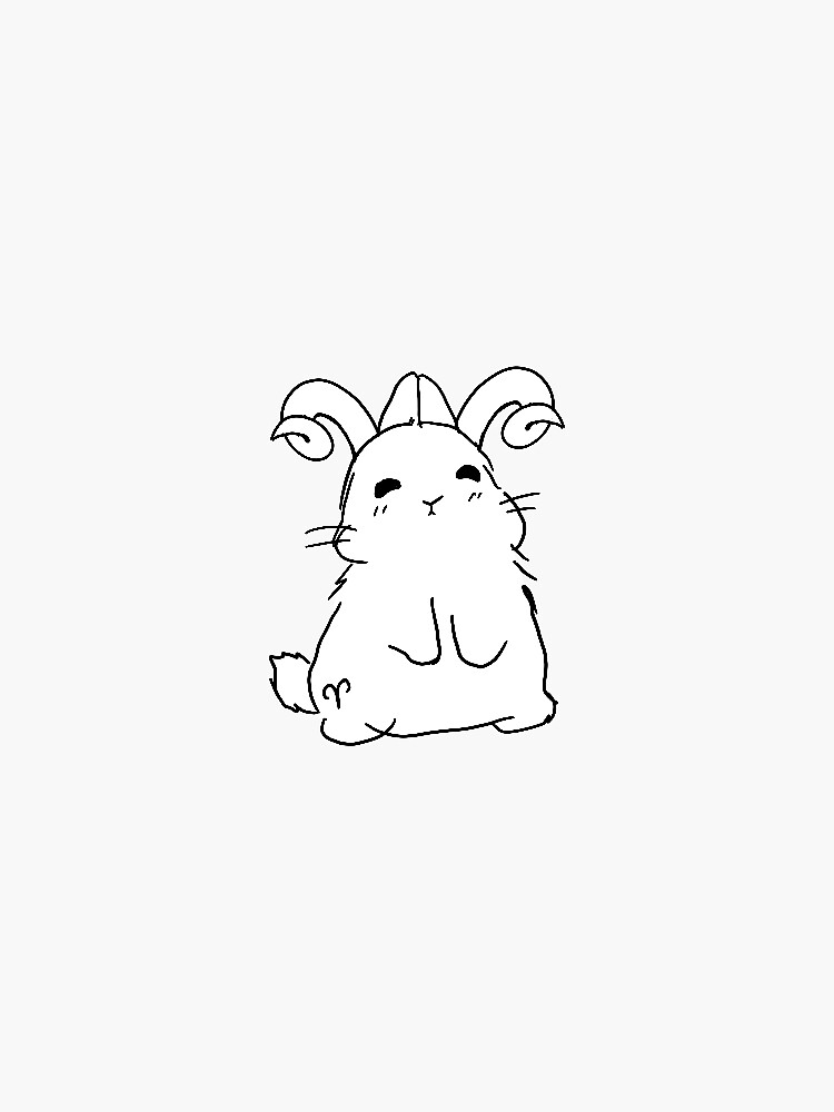 "Aries Bunny Rabbit Zodiac Cartoon" Sticker by kktown | Redbubble