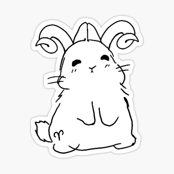 "Aries Bunny Rabbit Zodiac Cartoon" Sticker by kktown | Redbubble