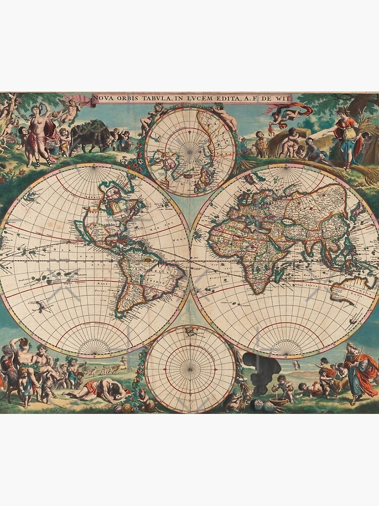 An Old Map Of The World // 1670 Amsterdam Tapestry