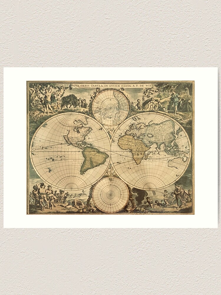 "An Old Map of the World // 1670 Edition No.2" Art Print for Sale by ...