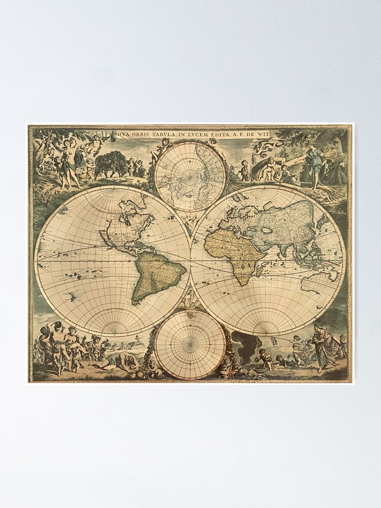 "An Old Map of the World // 1670 Edition No.2" Poster for Sale by ...
