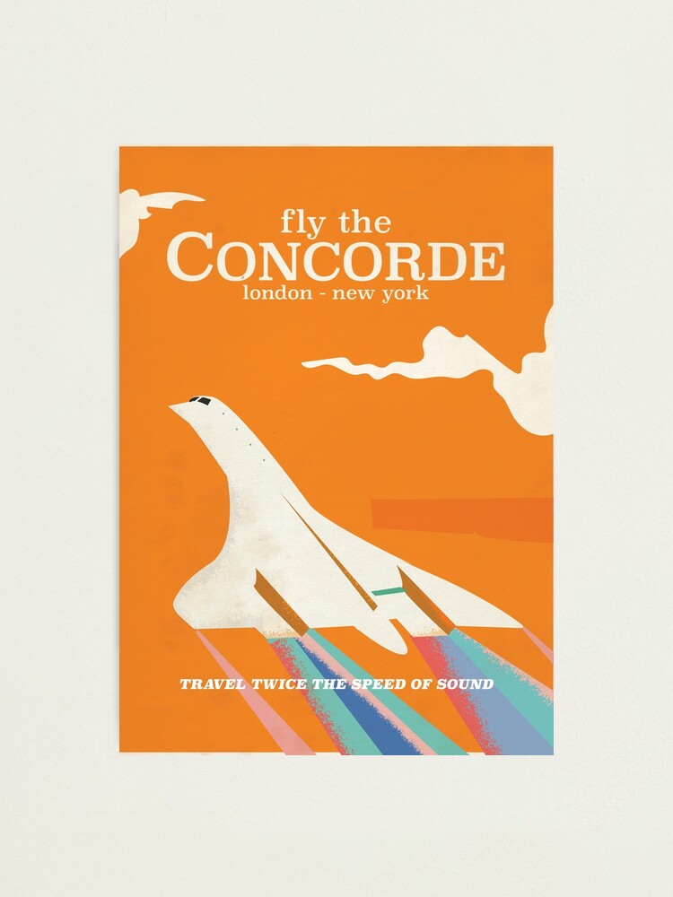 "Fly the Concorde vintage travel poster" Photographic Print for Sale by ...