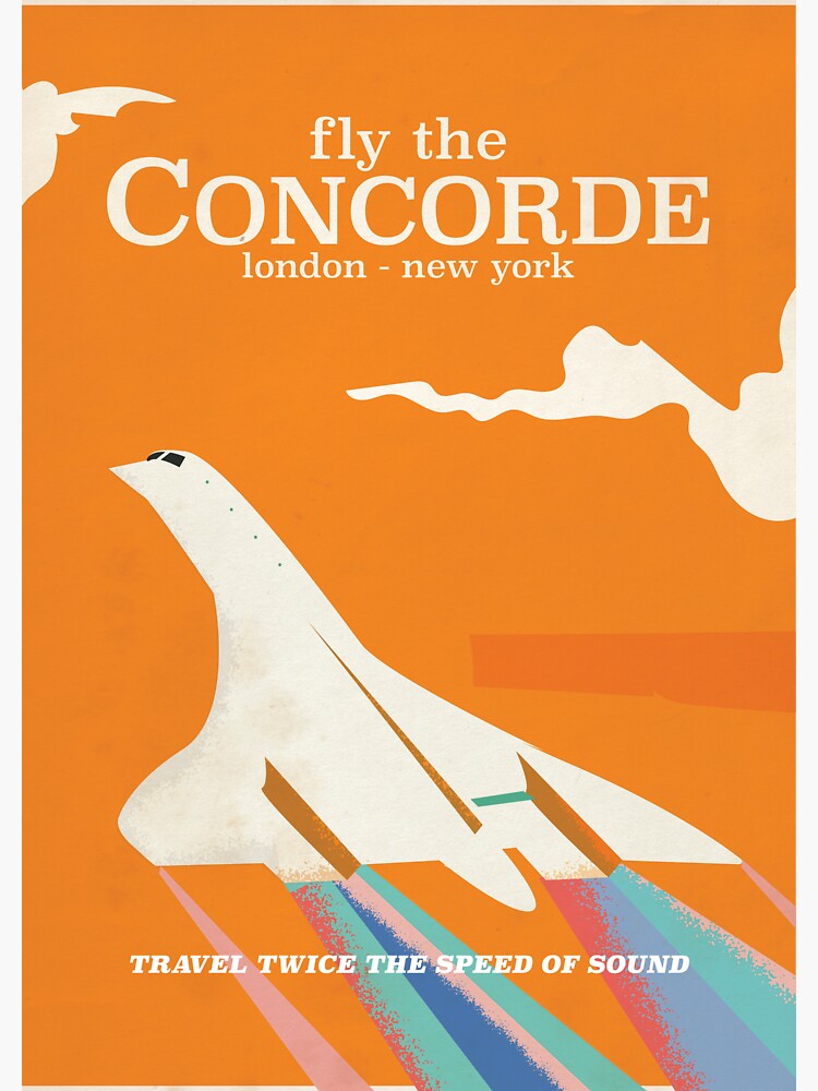 "Fly the Concorde vintage travel poster" Sticker for Sale by ...