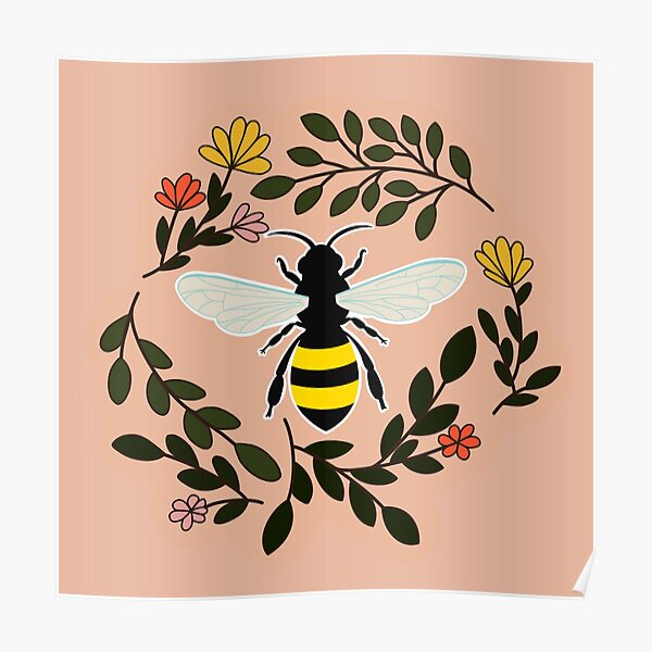 "Aesthetic Bee Sticker/Magnet" Poster by jminehartp | Redbubble