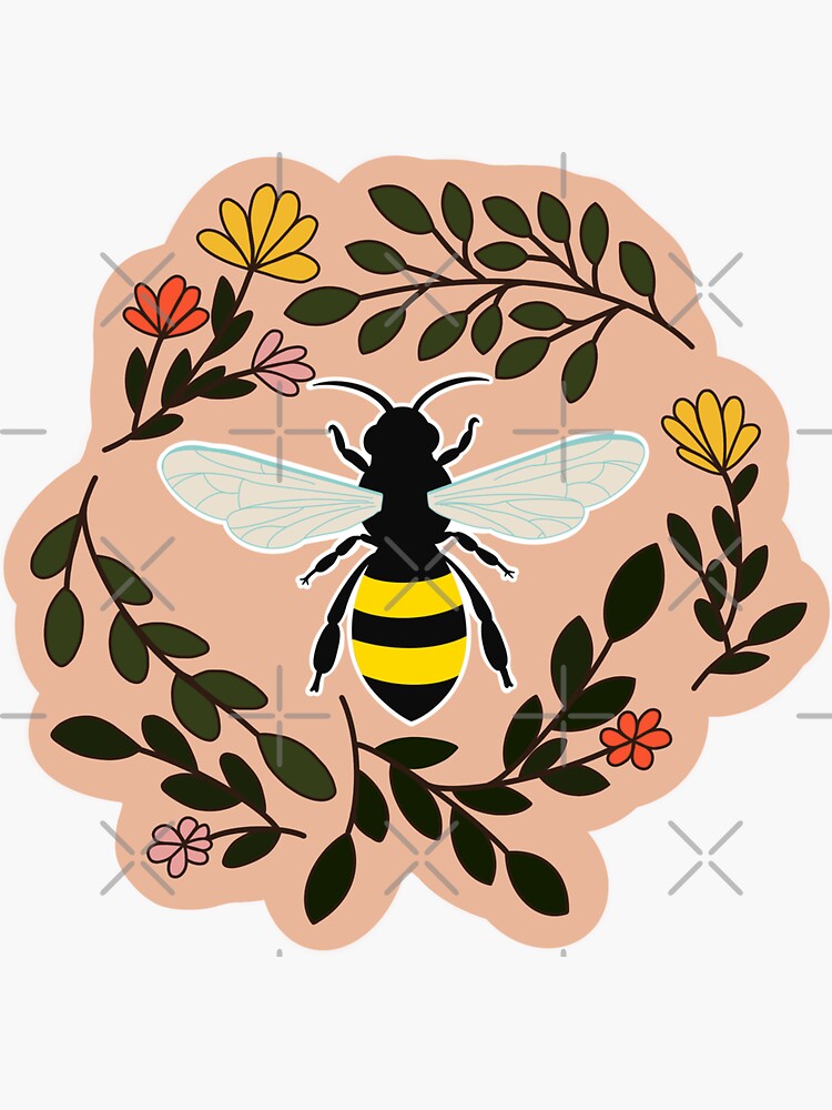 "Aesthetic Bee Sticker/Magnet" Sticker for Sale by jminehartp | Redbubble