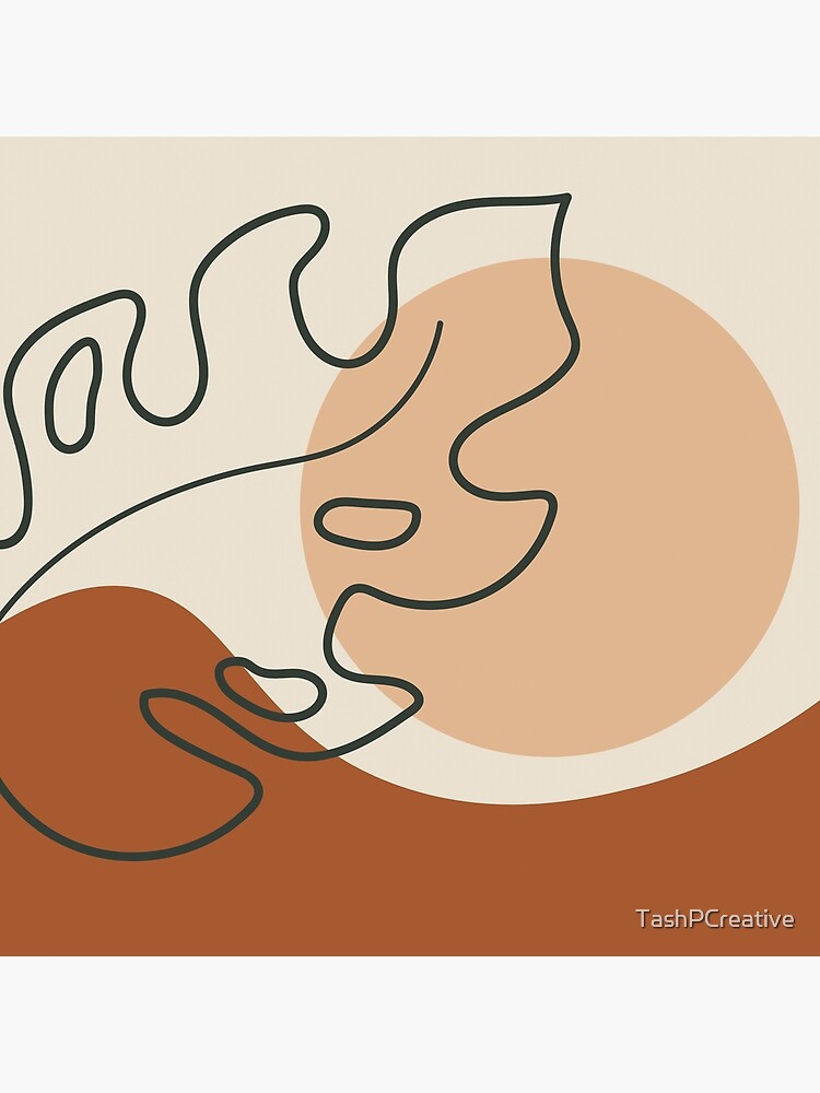 "Modern Monstera Art | Rust Abstract Modern Wall Art | Contemporary ...