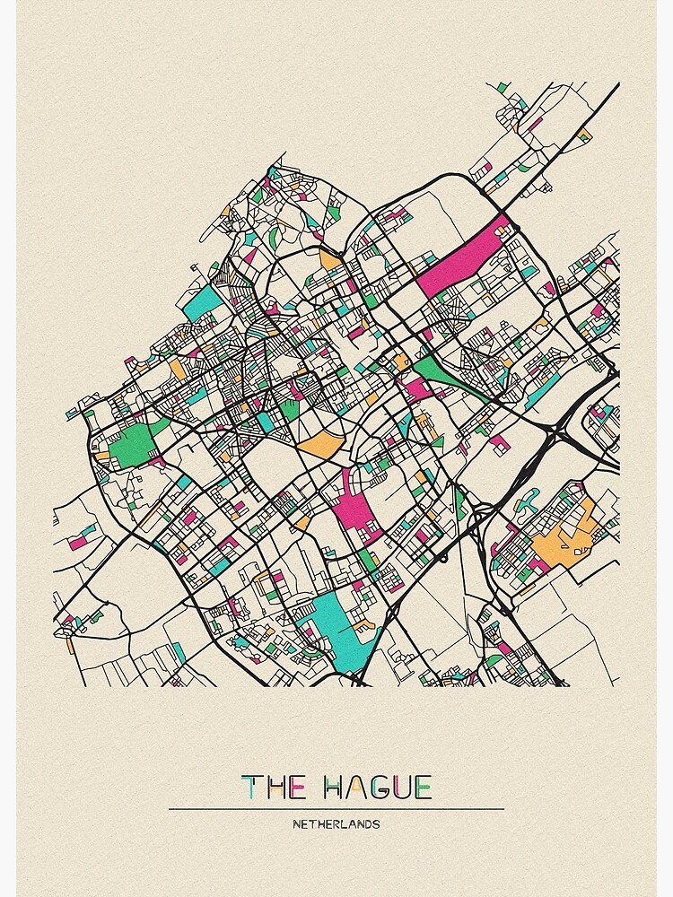 "The Hague, Netherlands Street Map" Poster for Sale by geekmywall ...