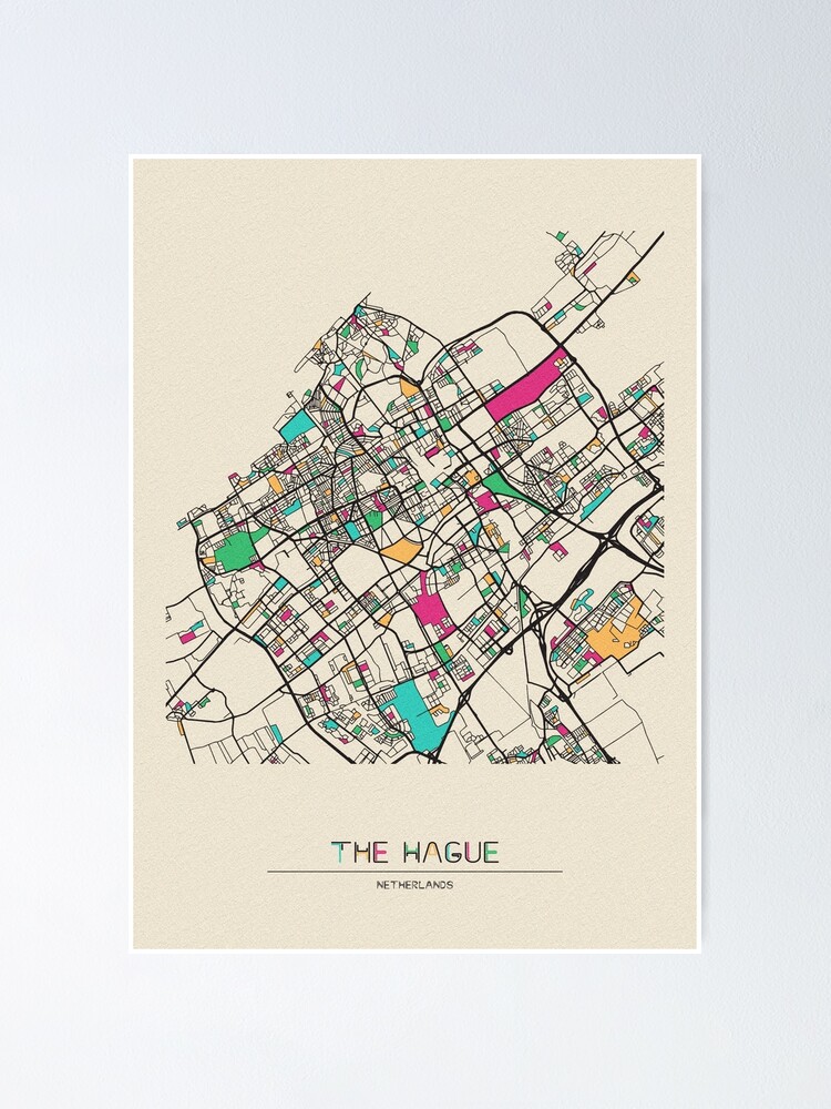 "The Hague, Netherlands Street Map" Poster for Sale by geekmywall ...